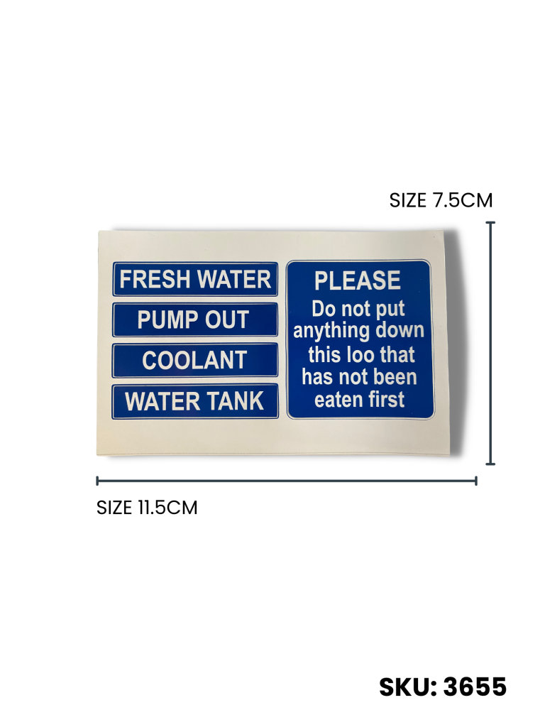 'Boat Water Tank' Safety Stickers | Suffolk Marine Safety