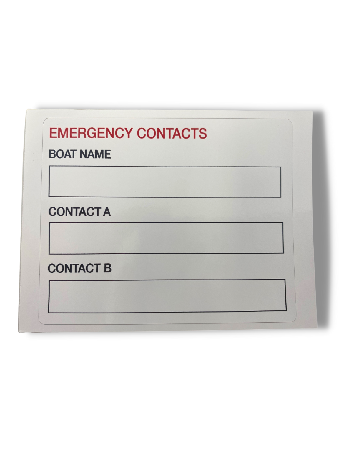 ‘Emergency Contacts’ Boat Safety Stickers | Suffolk Marine Safety