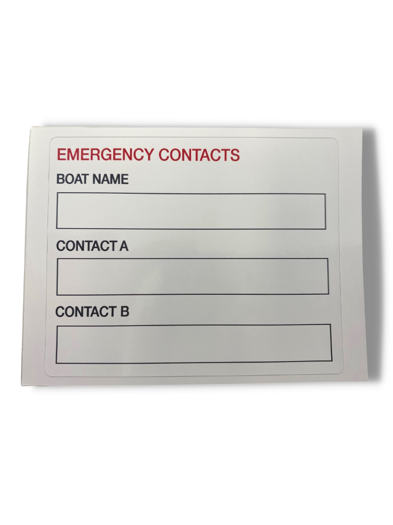 ‘Emergency Contacts’ Boat Safety Stickers | Suffolk Marine Safety
