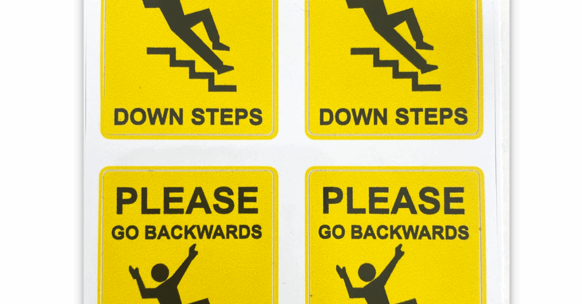 Please Go Backwards Stickers | Suffolk Marine Safety