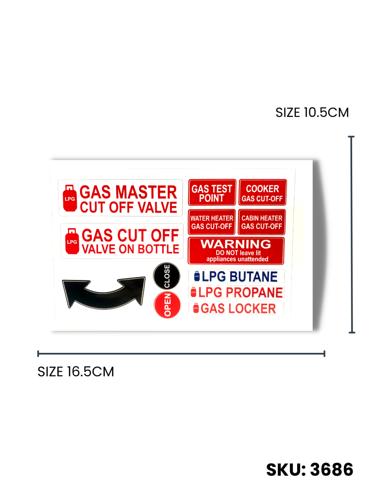 'Gas Shut Off' Boat Safety Stickers | Suffolk Marine Safety