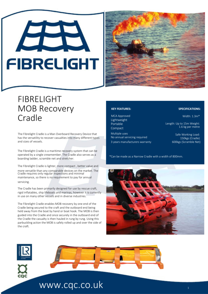 Fibrelight MOB Recovery Cradle | Suffolk Marine Safety