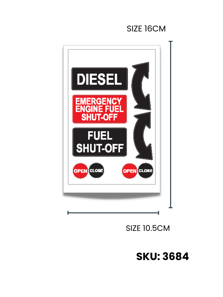 Diesel/Shut Off Safety Stickers | Suffolk Marine Safety