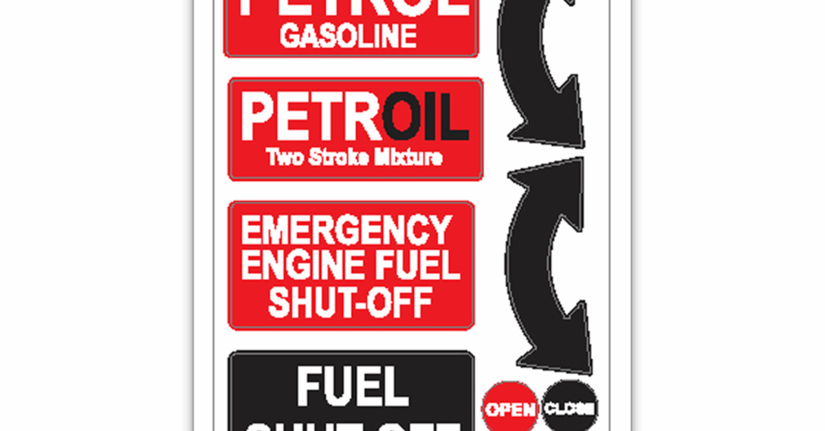 Petrol/Fuel Shut Off Safety Stickers | Suffolk Marine Safety