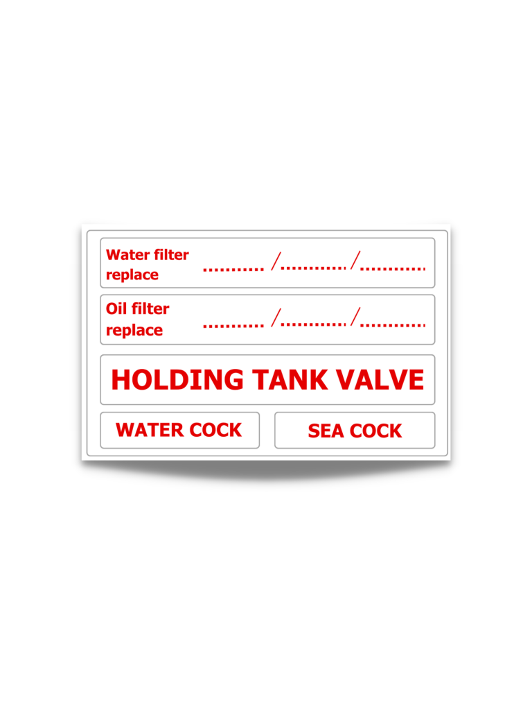 Water filter/Oil filter Safety Stickers | Suffolk Marine Safety