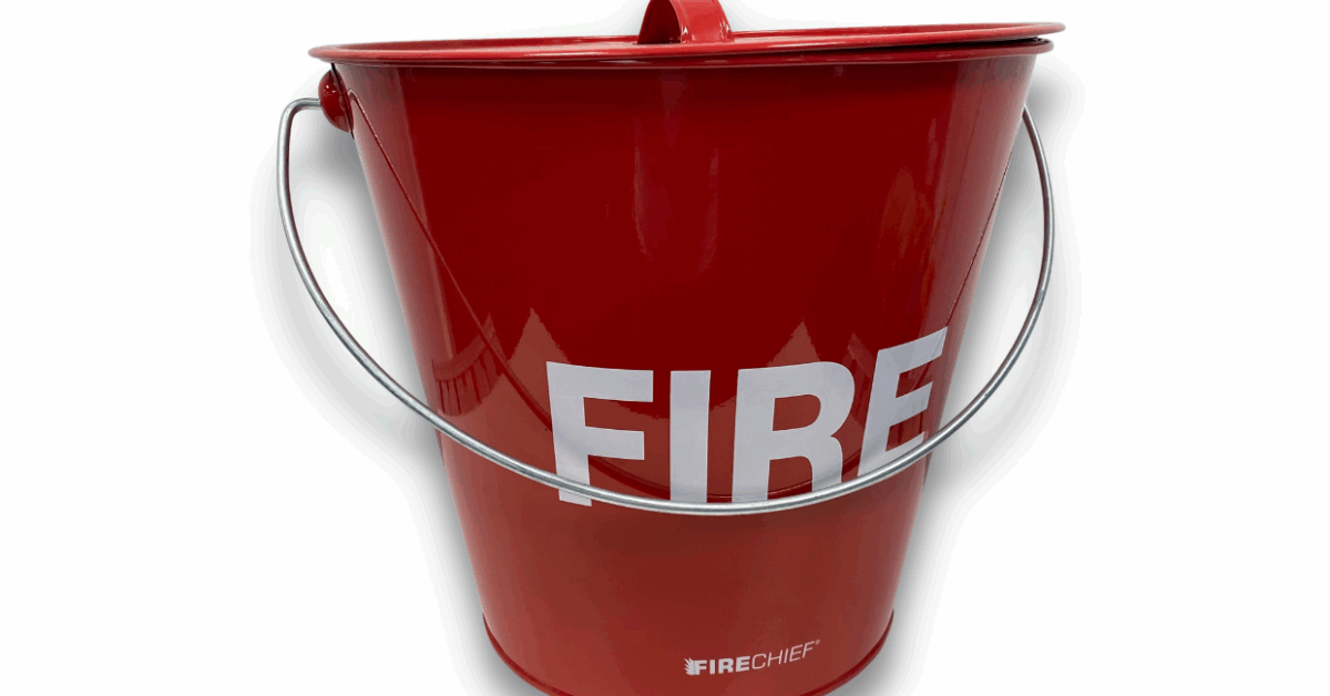 Firechief Metal Fire Bucket & Lid (10L) | Suffolk Marine Safety